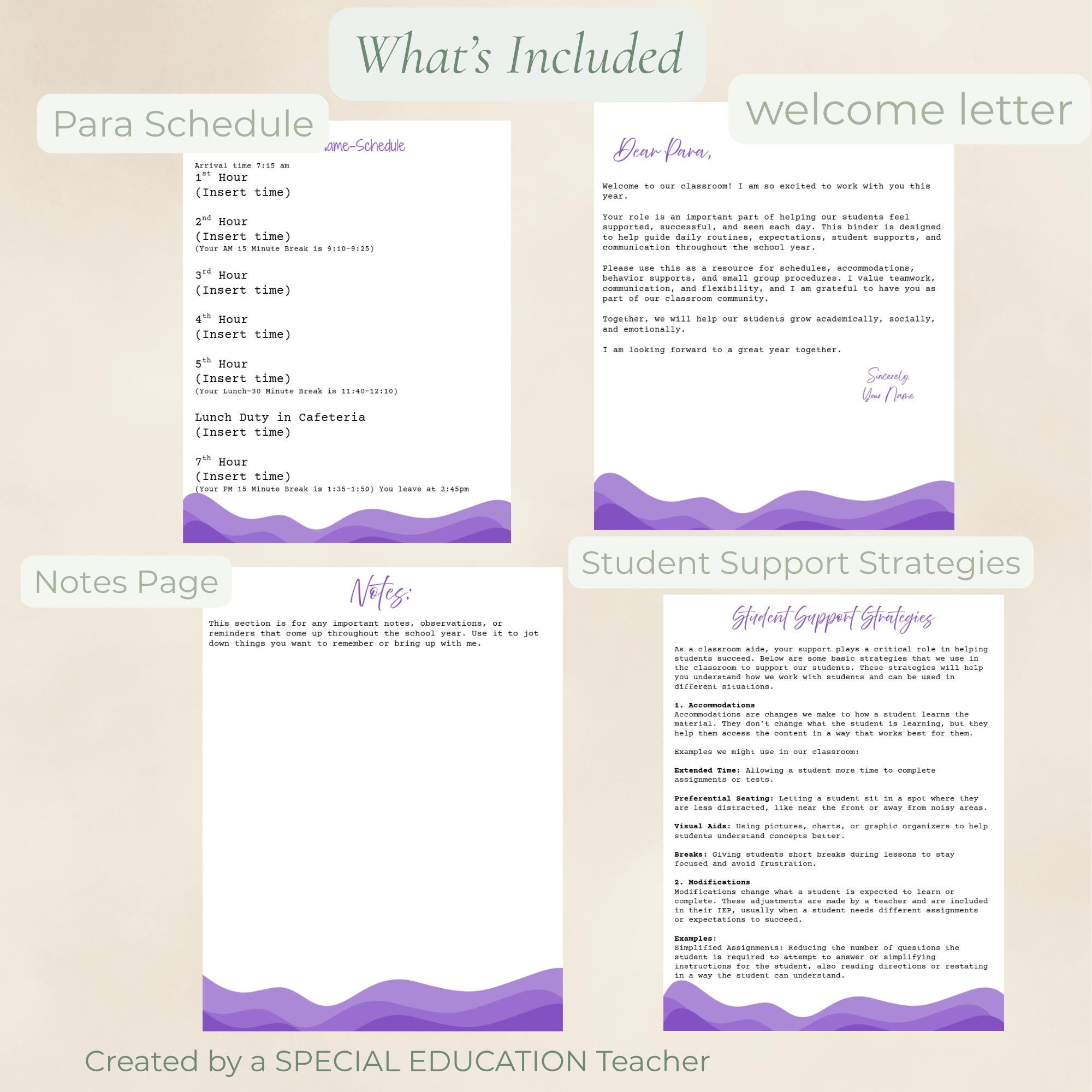 Editable SPED Para Binder Canva Template | Special Education ...