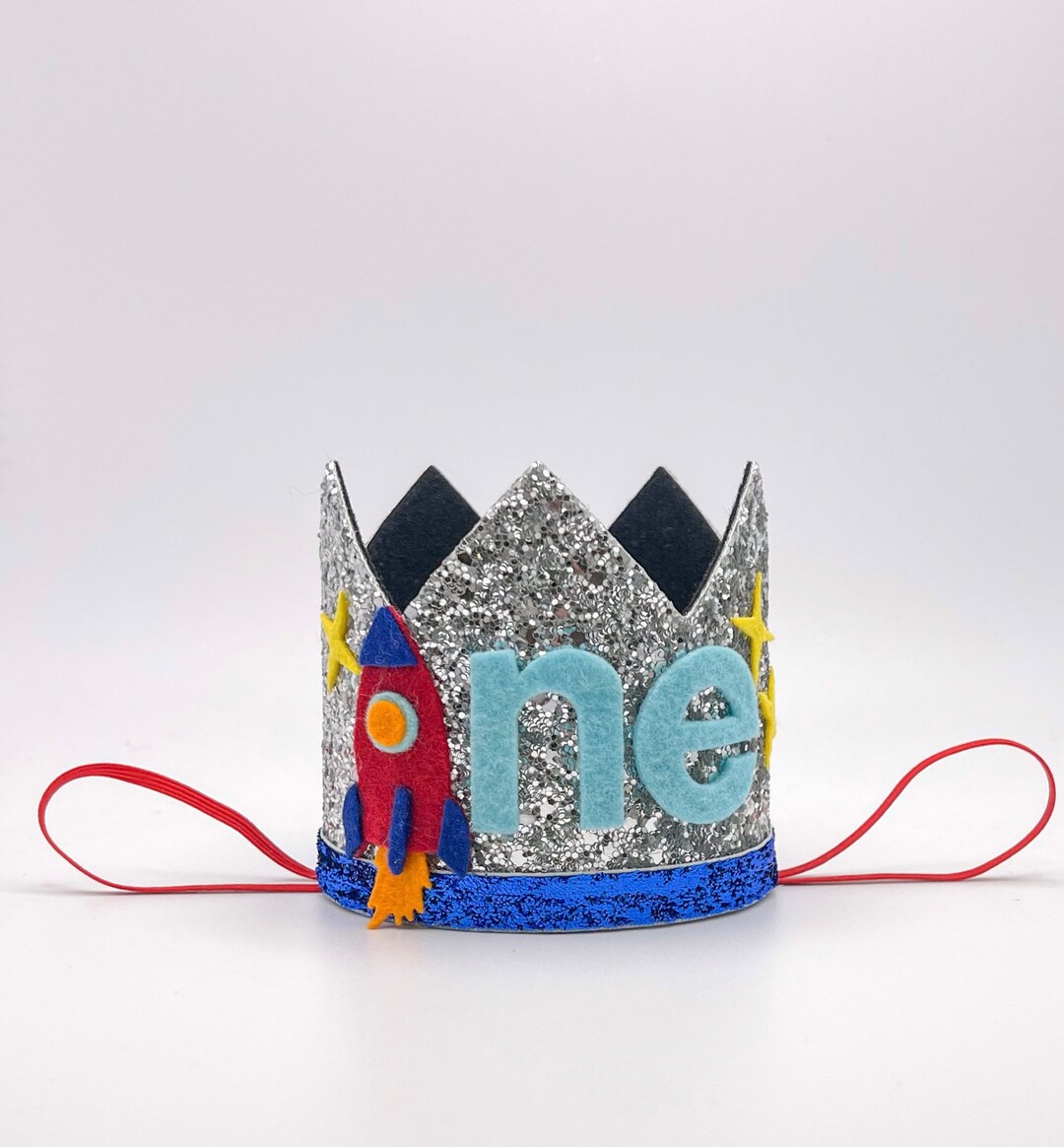 Space Birthday Crown 1st Trip Around Sun Birthday Rocketship - Etsy