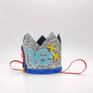 Space Birthday Crown 1st Trip Around Sun Birthday Rocketship - Etsy