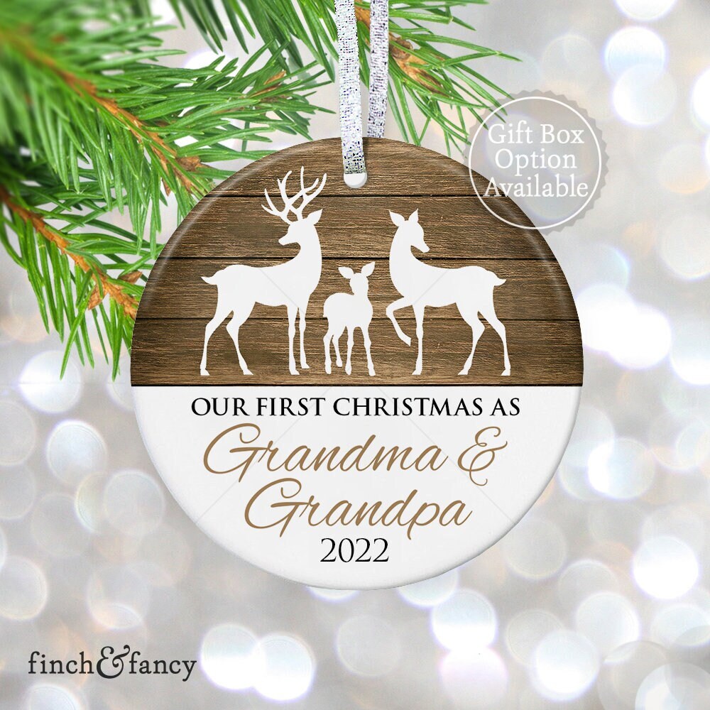New Grandparents Ornament Pregnancy Announcement to Parents Ornament ...