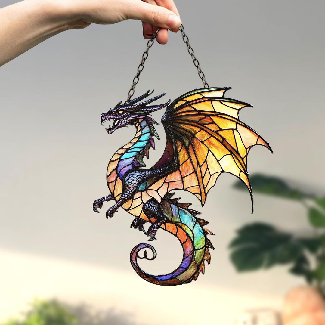 Dragon Acrylic Suncatcher Mystery Dragon Window Hanging, NOT GLASS ...