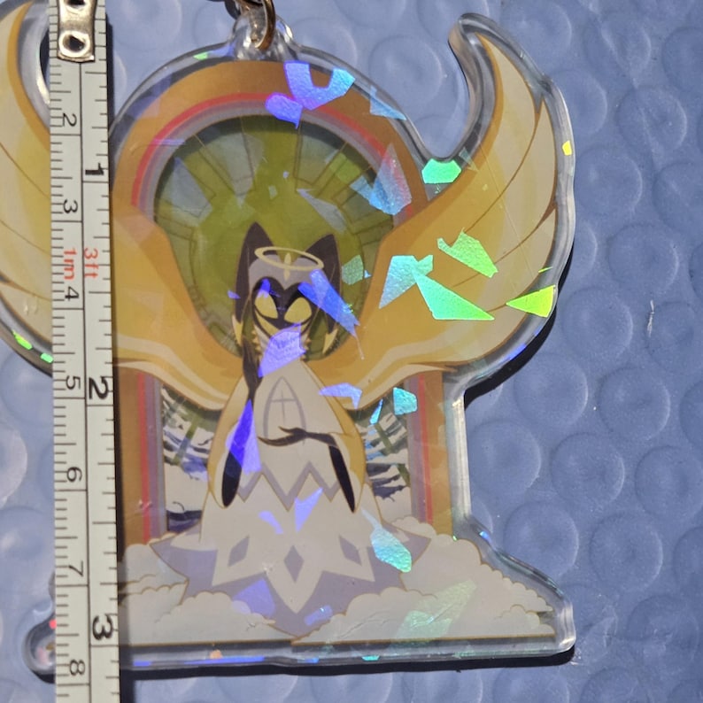 3" Adam Stain Glass Glass Style Acrylic Keychain First Man Angel Hazbin ...