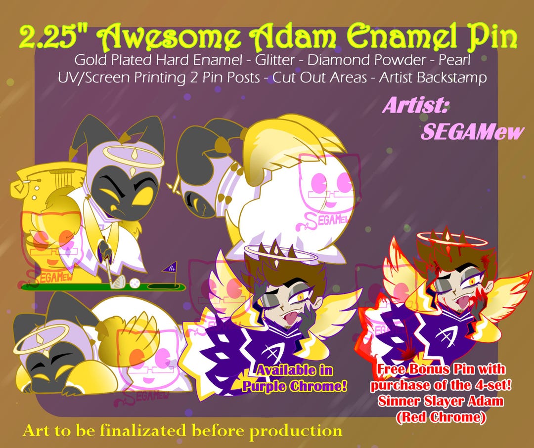 2.5" Awesome Adam Hazbin Hotel [enamel Pin] ~PREORDER~ - Etsy