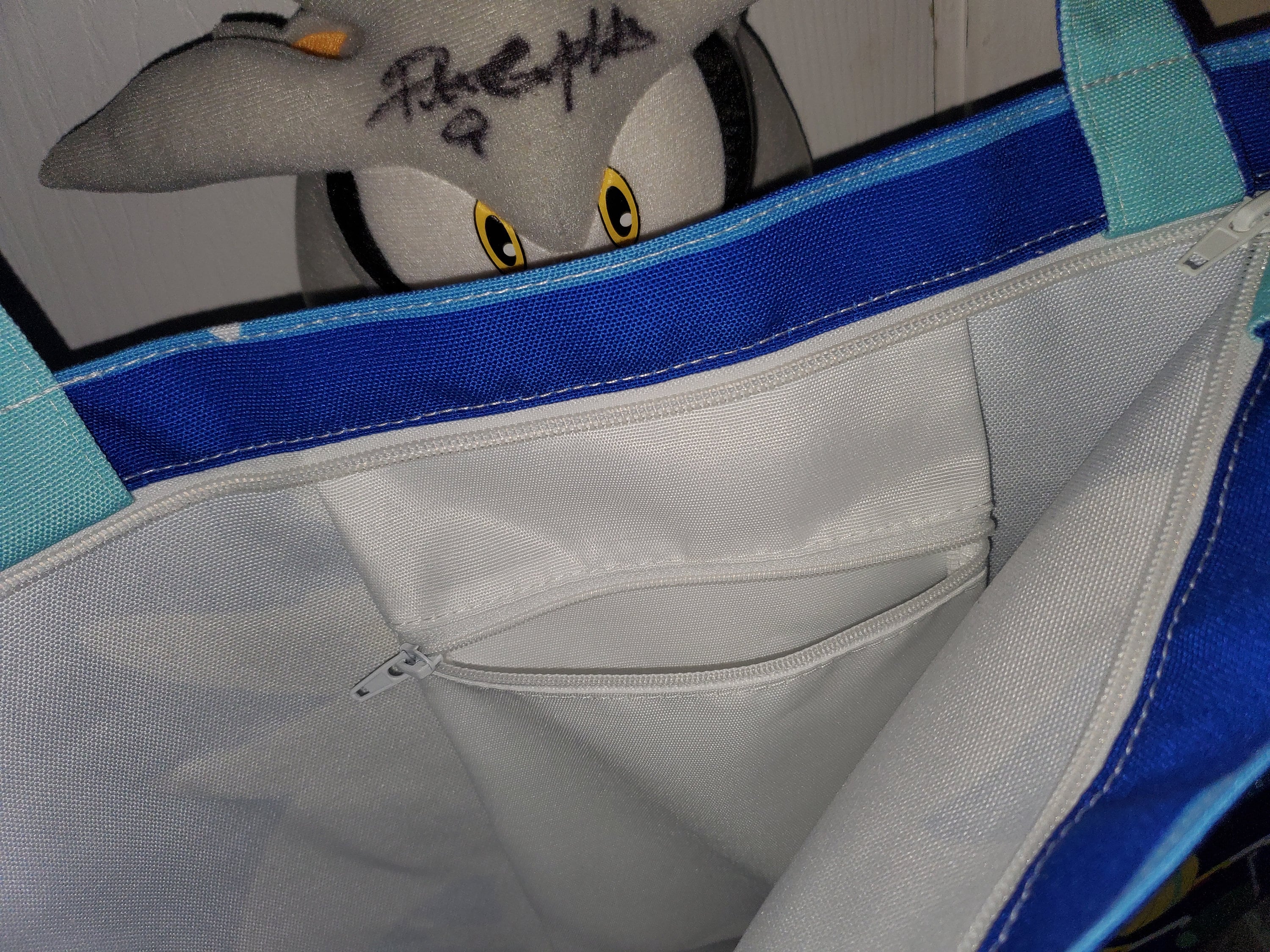 Silver Sonic Tails R Chao Zipper Tote Bag Hedgehog Cute - Etsy