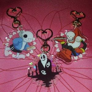 2" Sans Papyrus WD Gaster Skeleton Holo Acrylic Keychain - Etsy