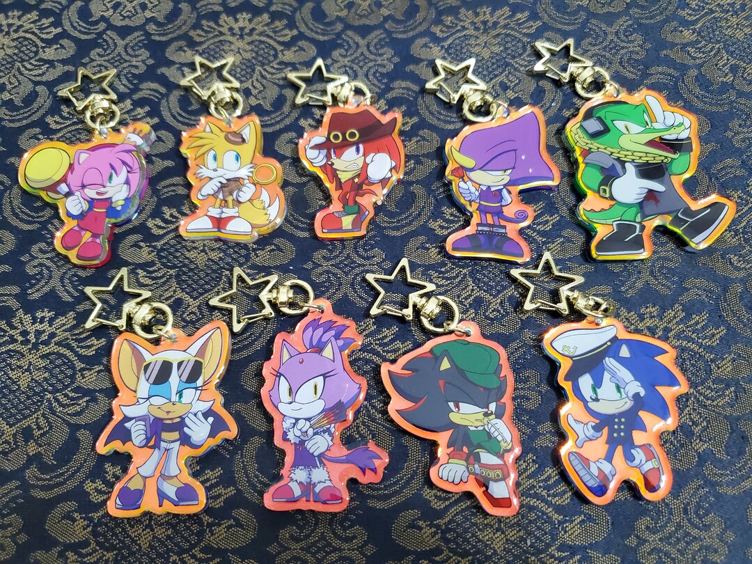 Murder of Sonic Hedgehog Rainbow Acrylic Holographic Charm - Etsy