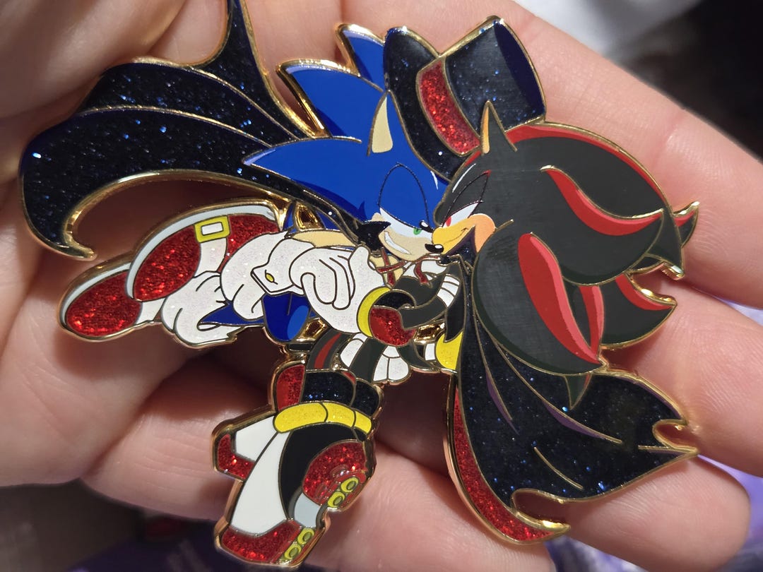 3" Sonic Shadow Sonadow Enamel Pin Hedgehog Love Adventure Yaoi Vampire ...