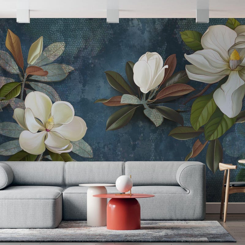 Magnolia Mural - Etsy