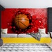 Large Wall Mural of a Basketball Breaking a Wall an Amazing | Etsy