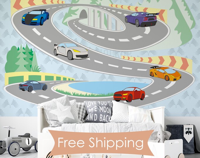 Turbo Off-road Kids Wallpaper – Off-road Cars Mural in Forest | Custom ...