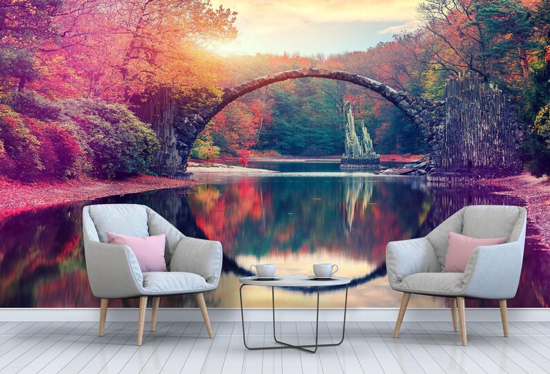 Rakotzbrücke Devil's Bridge Wallpaper – Germany Scenic View, Stick ...