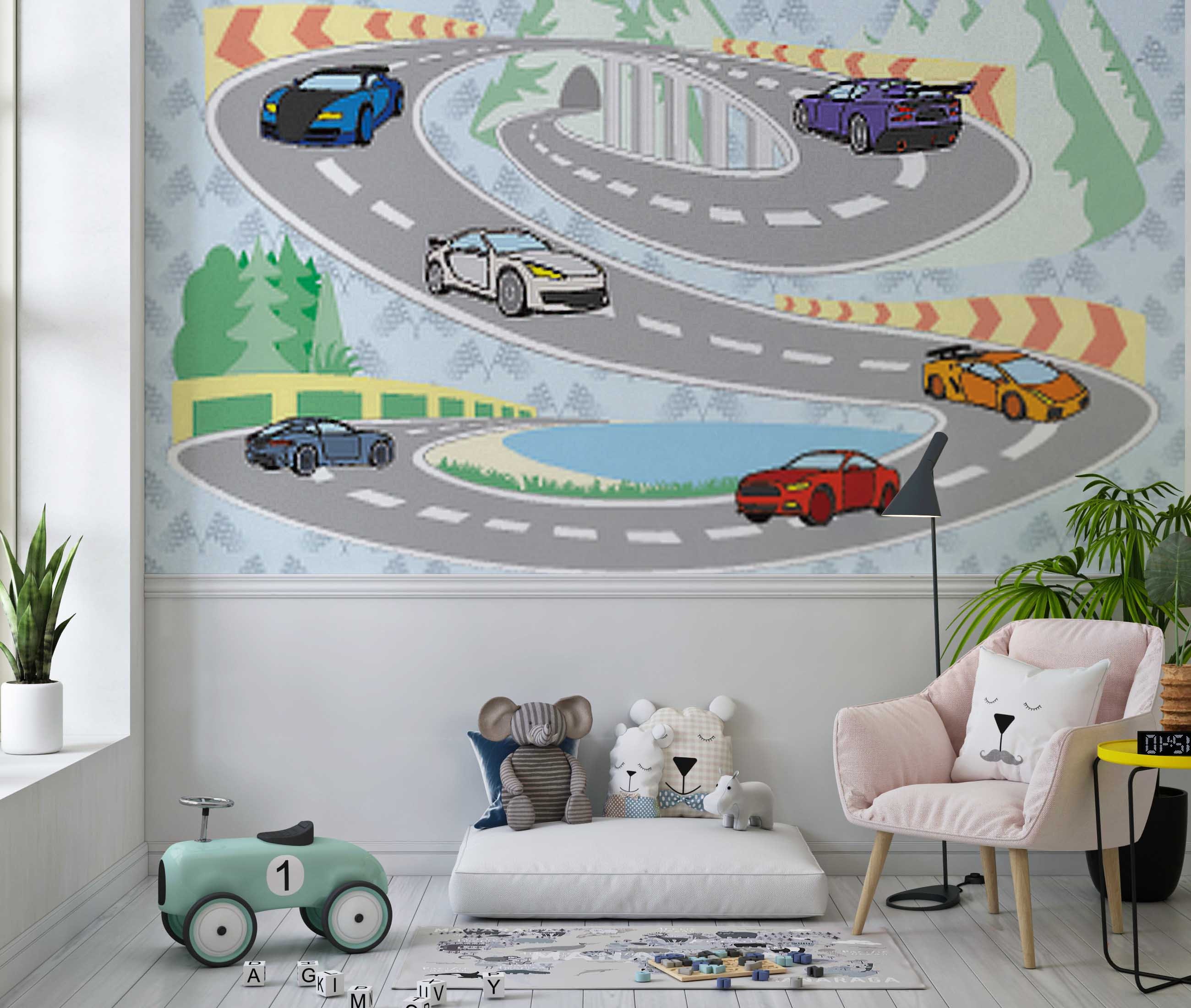 Kids Car Race Peel and Stick Wallpaper Kids Room Decor - Etsy Hong Kong