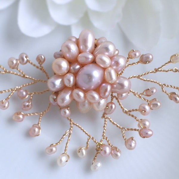 Pearl Brooch - Etsy