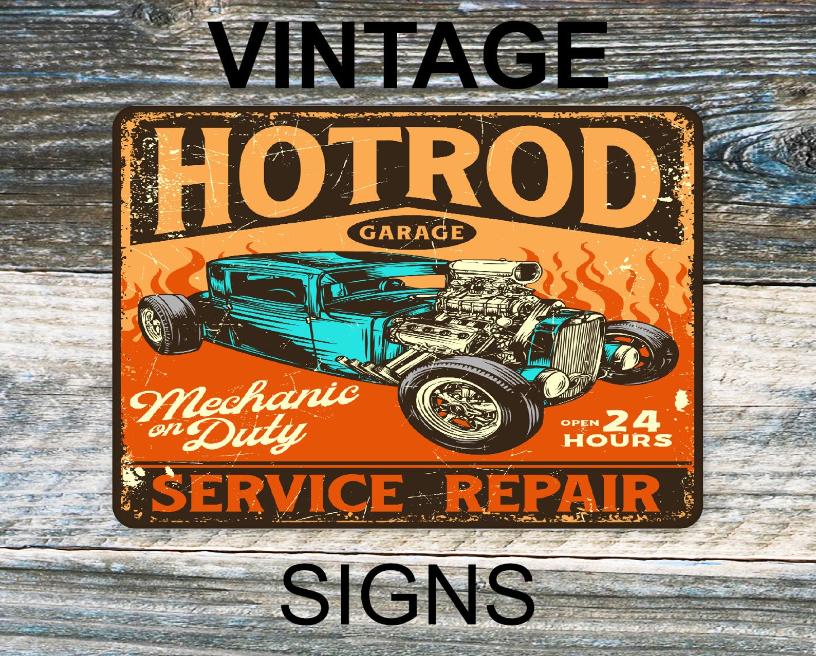 Hot Rod themed sign wall sign vintage car door sign man | Etsy