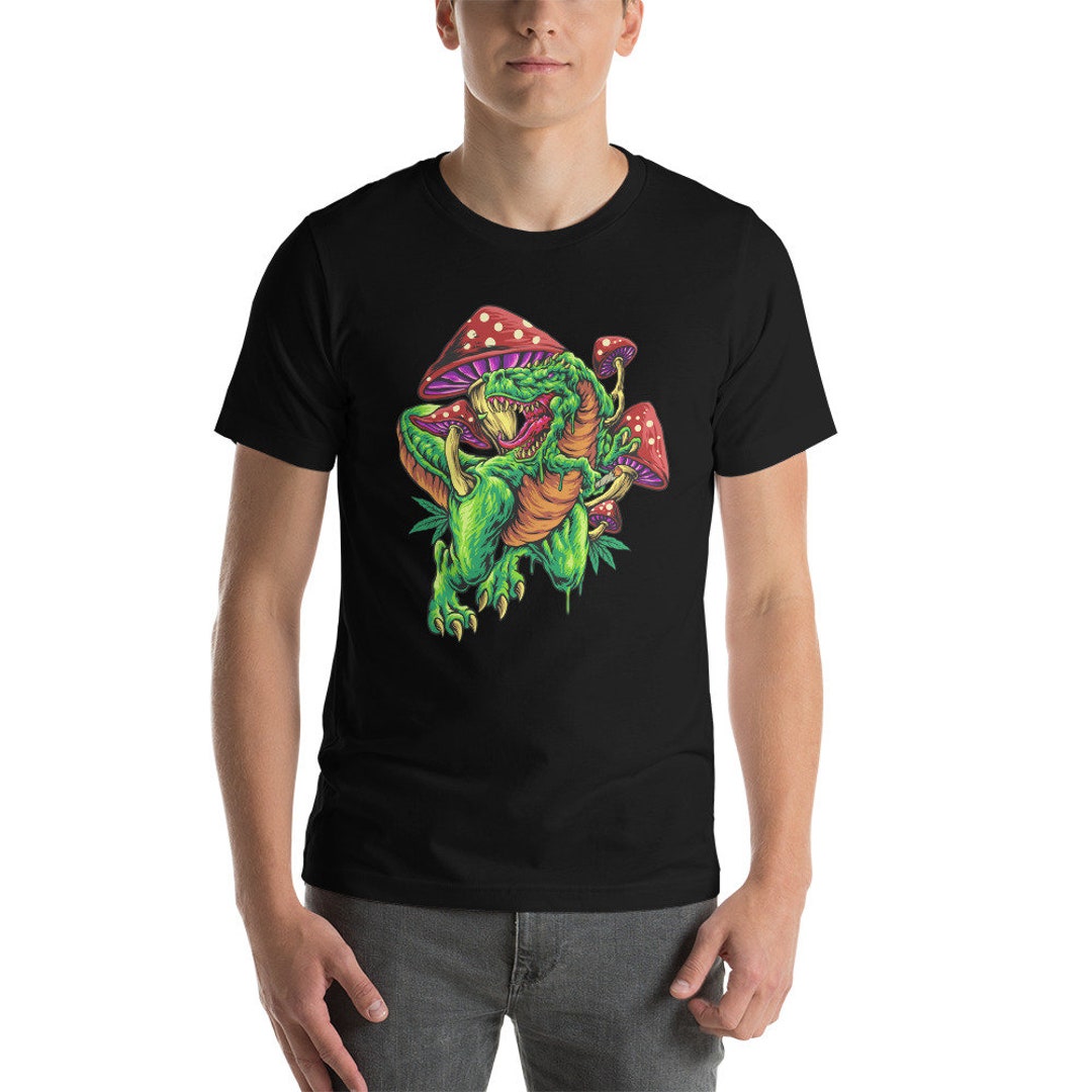 Psychedelic T-rex Mushroom Weed Dinosaur Lover Smoker 420 Marijuana ...