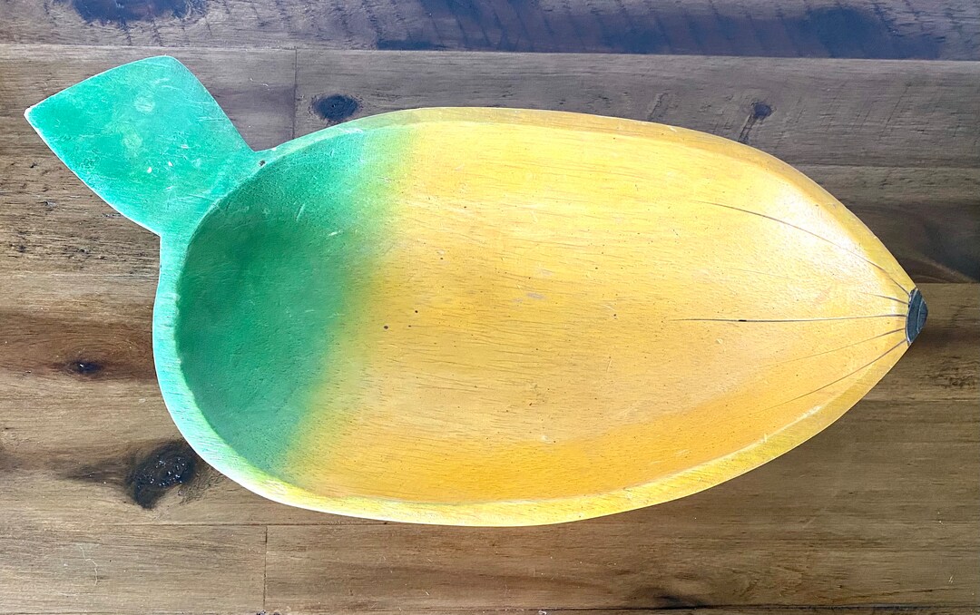 Vintage Balsa Wood Carved Banana Tray - Etsy