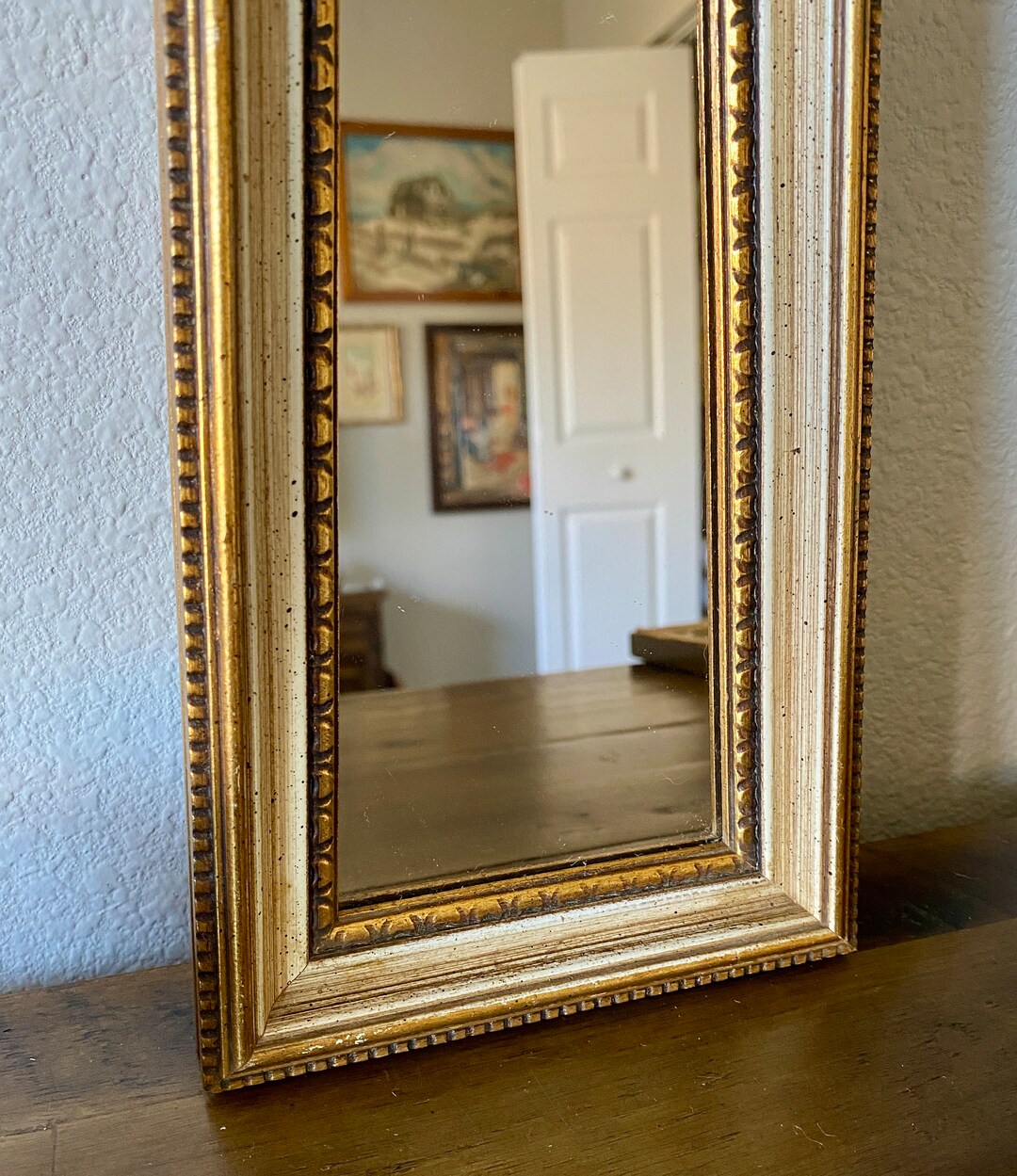 Vintage Midcentury E. A. Riba Tapered Trapezoid Gold Mirror - Etsy