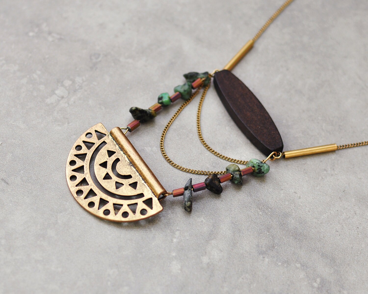 Boho Necklace Bohemian Necklace Long Necklace Pendant - Etsy
