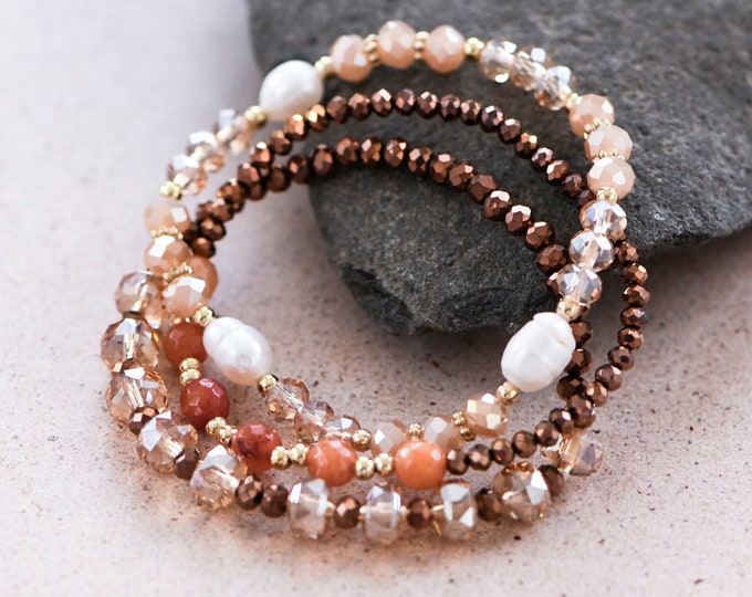 Boho Chic Layering Bracelet Set | Beaded Bracelet Set | Stackable ...