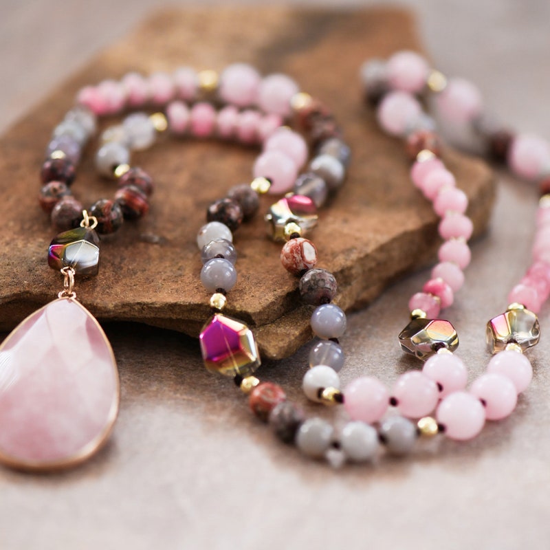 Pink Necklace - Etsy