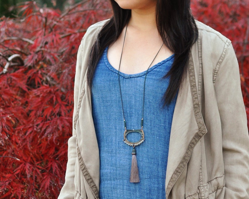 Long Necklace Tassel Necklace Bohemian Necklace Gypsy Etsy