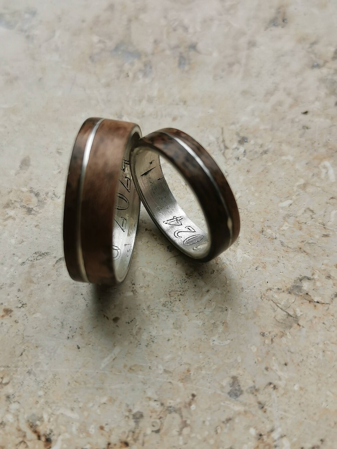 Unique Partner Rings "a Silver Sided Path" Silver Walnut Unique Pieces ...