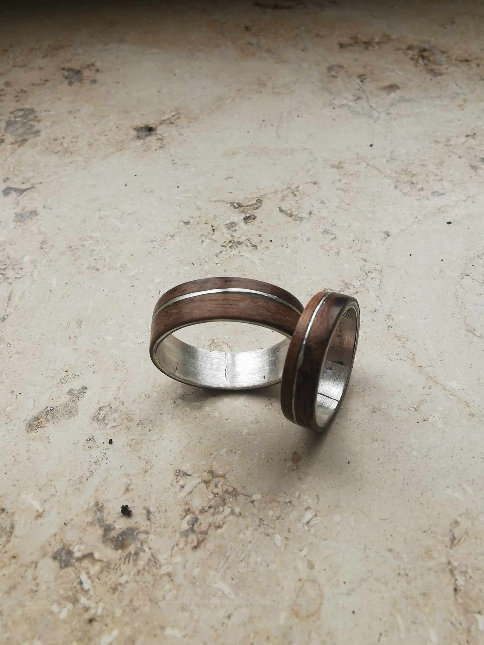 Unique Partner Rings "a Silver Sided Path" Silver Walnut Unique Pieces ...