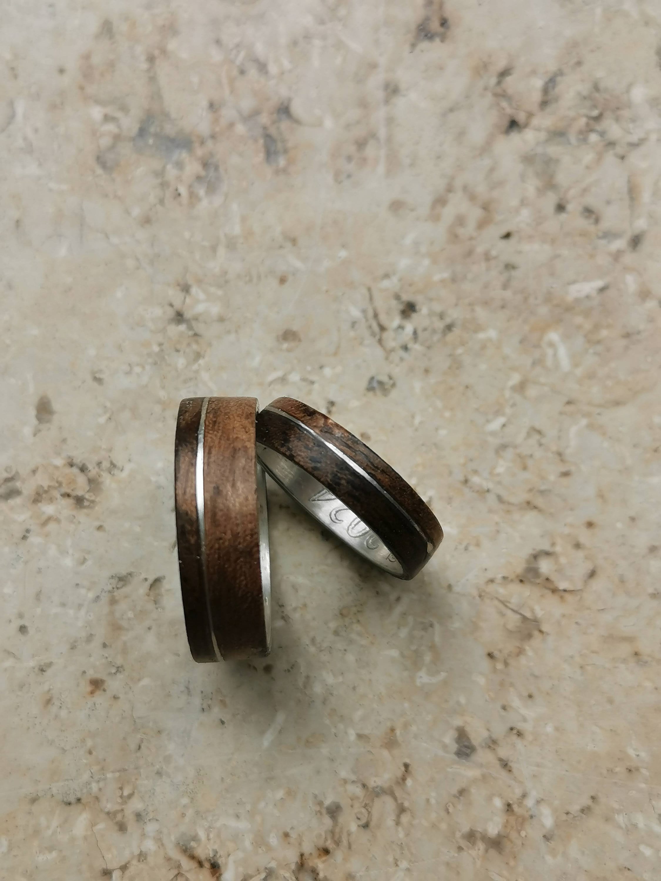 Unique Partner Rings "a Silver Sided Path" Silver Walnut Unique Pieces ...