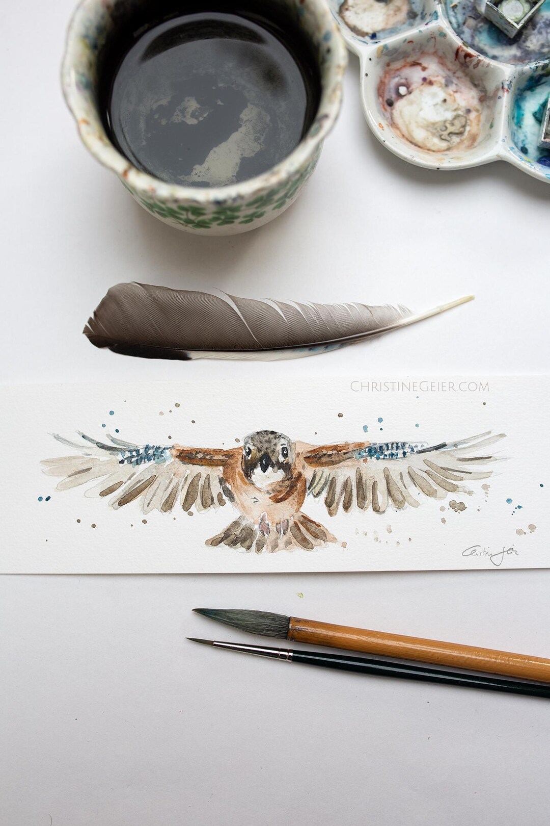 Jay | Feather Watercolour Painting - Etsy
