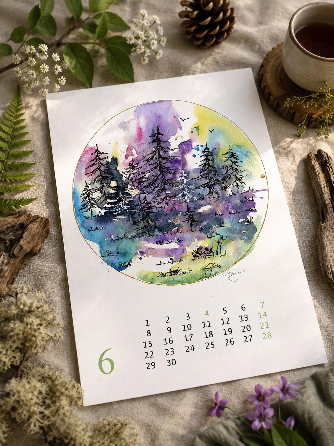 Circle of Life, 2026 Art Wall Calendar — Twelve Circular Watercolors ...