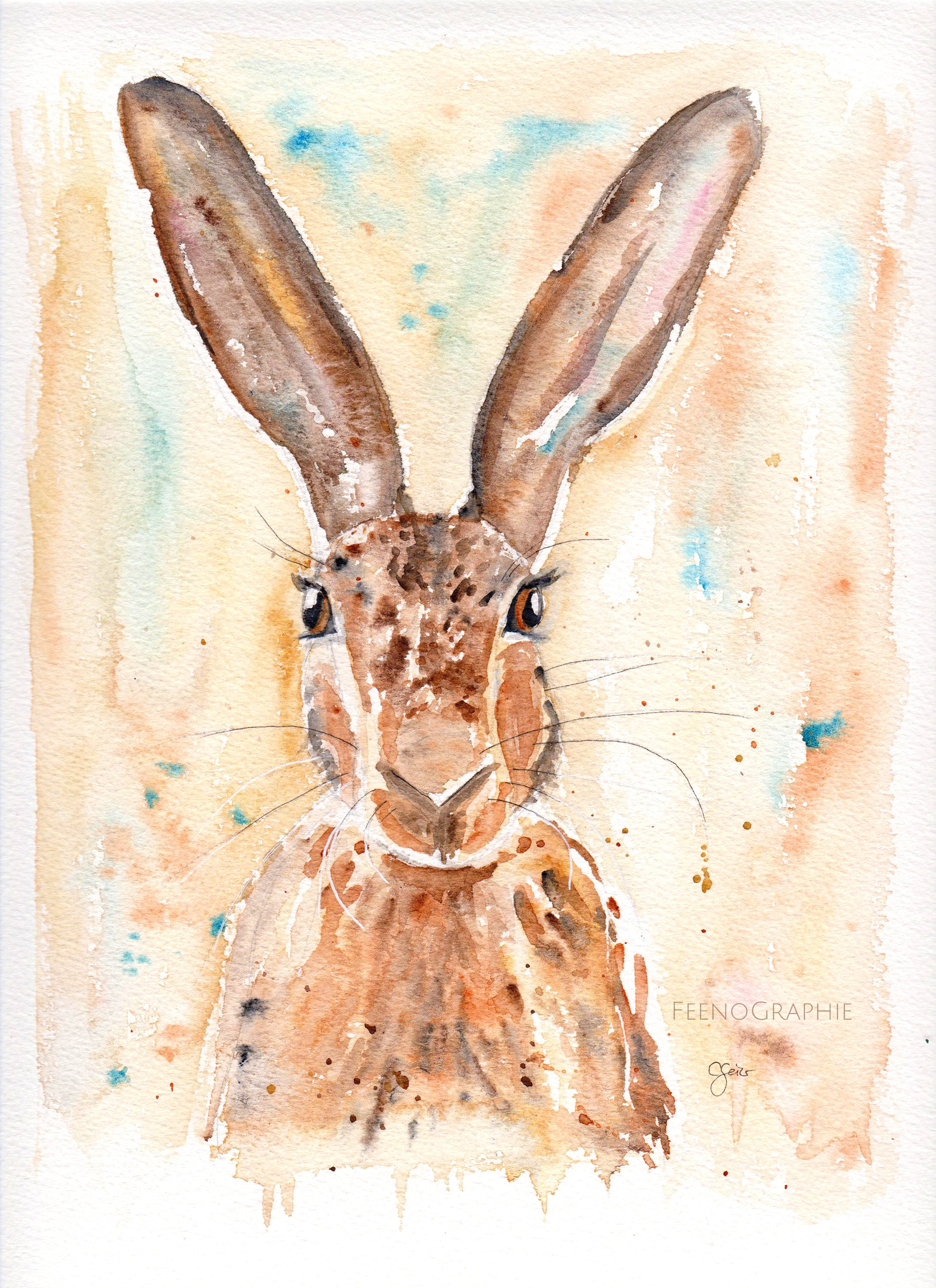 Hare Watercolour Painting FINEART Print - Etsy UK