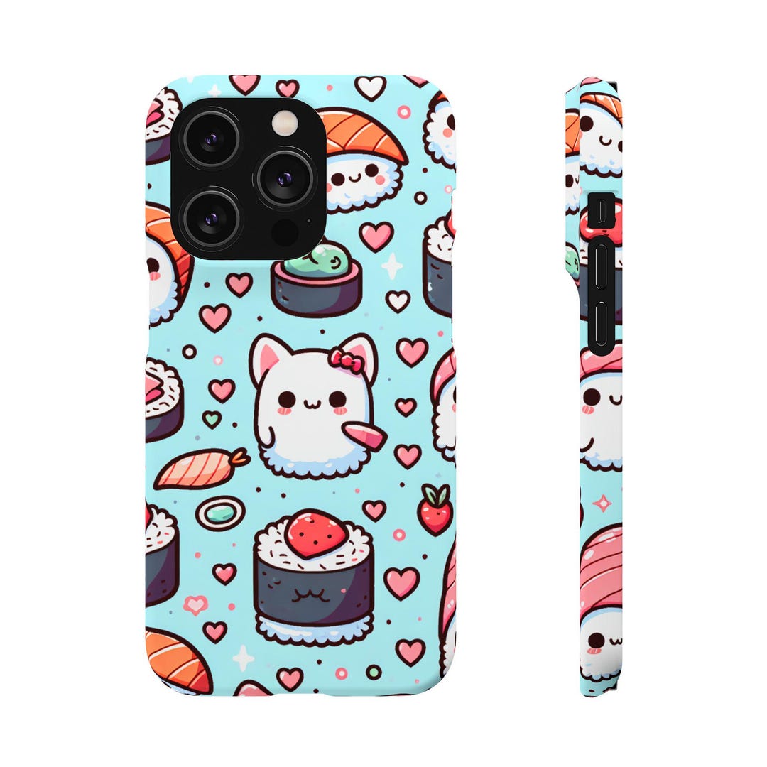 Kawaii Sushi Snap Case, Cute Phone Case for Sushi Lovers, Kawaii Art ...