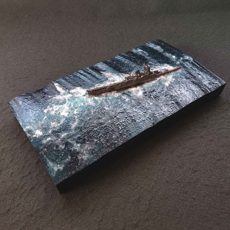 Diorama of Sinking Japanese Cruiser Mogami. - Etsy