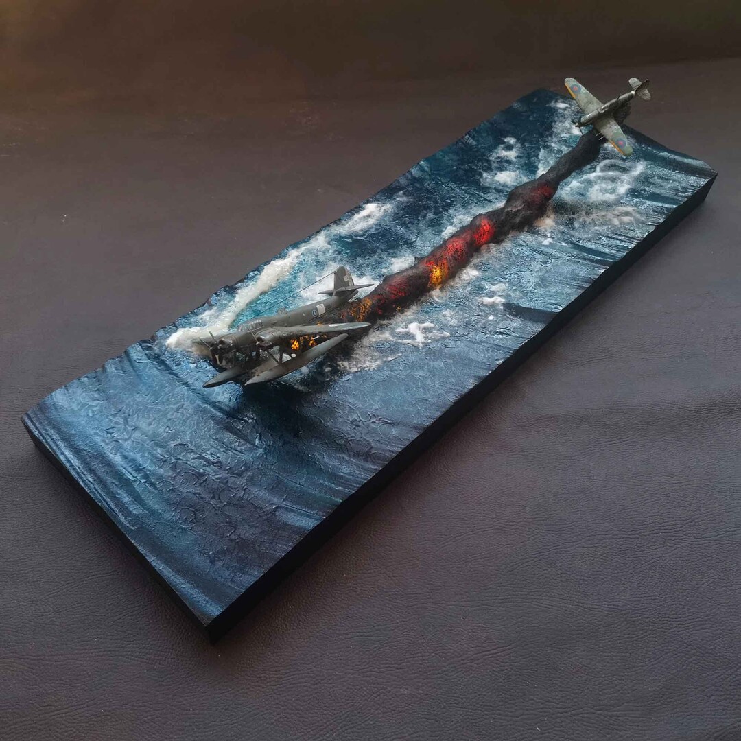 Cant Z 596B / Hurricane Seaplane Attack Diorama. - Etsy