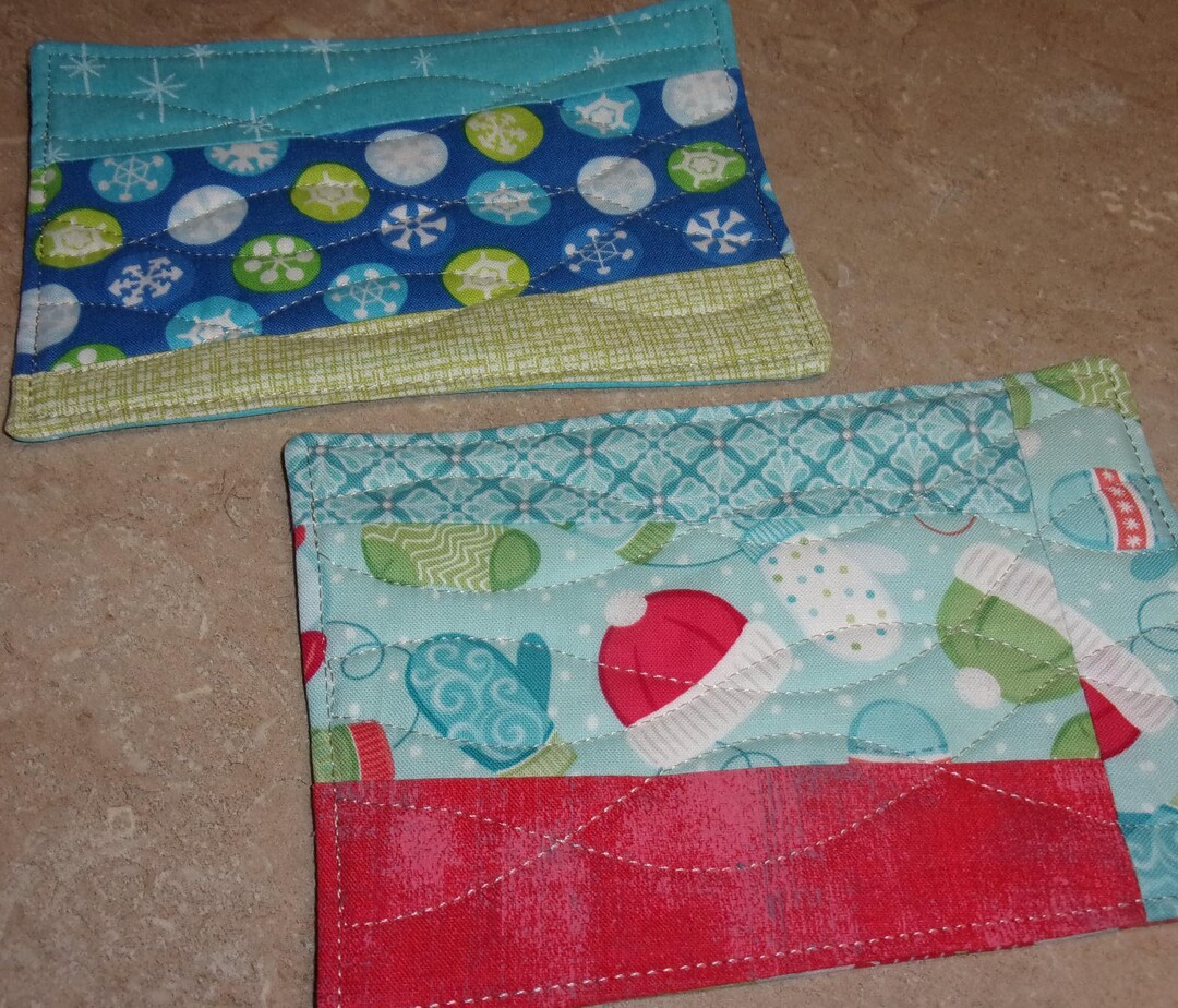 Patchwork Mug Rug, Quilted Mug Rug/coaster, Bright Winter - Etsy