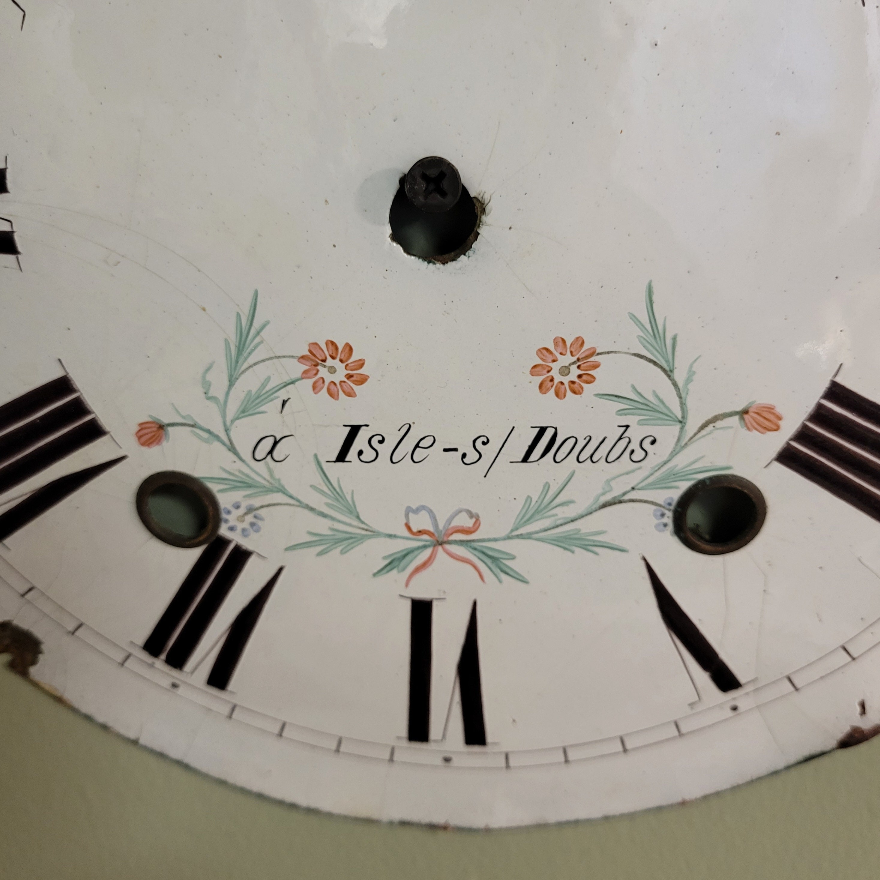 Antique French Enameled Clock Face, Longcase Clock Face, French Clock ...