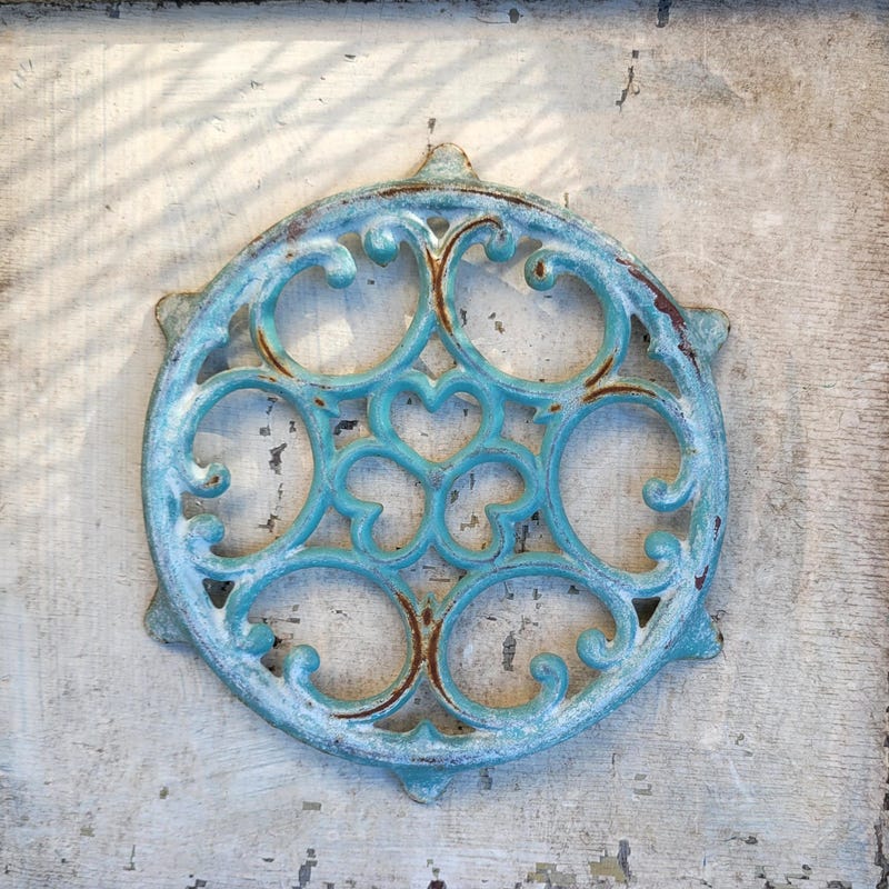 French Enameled Iron Trivet - Etsy