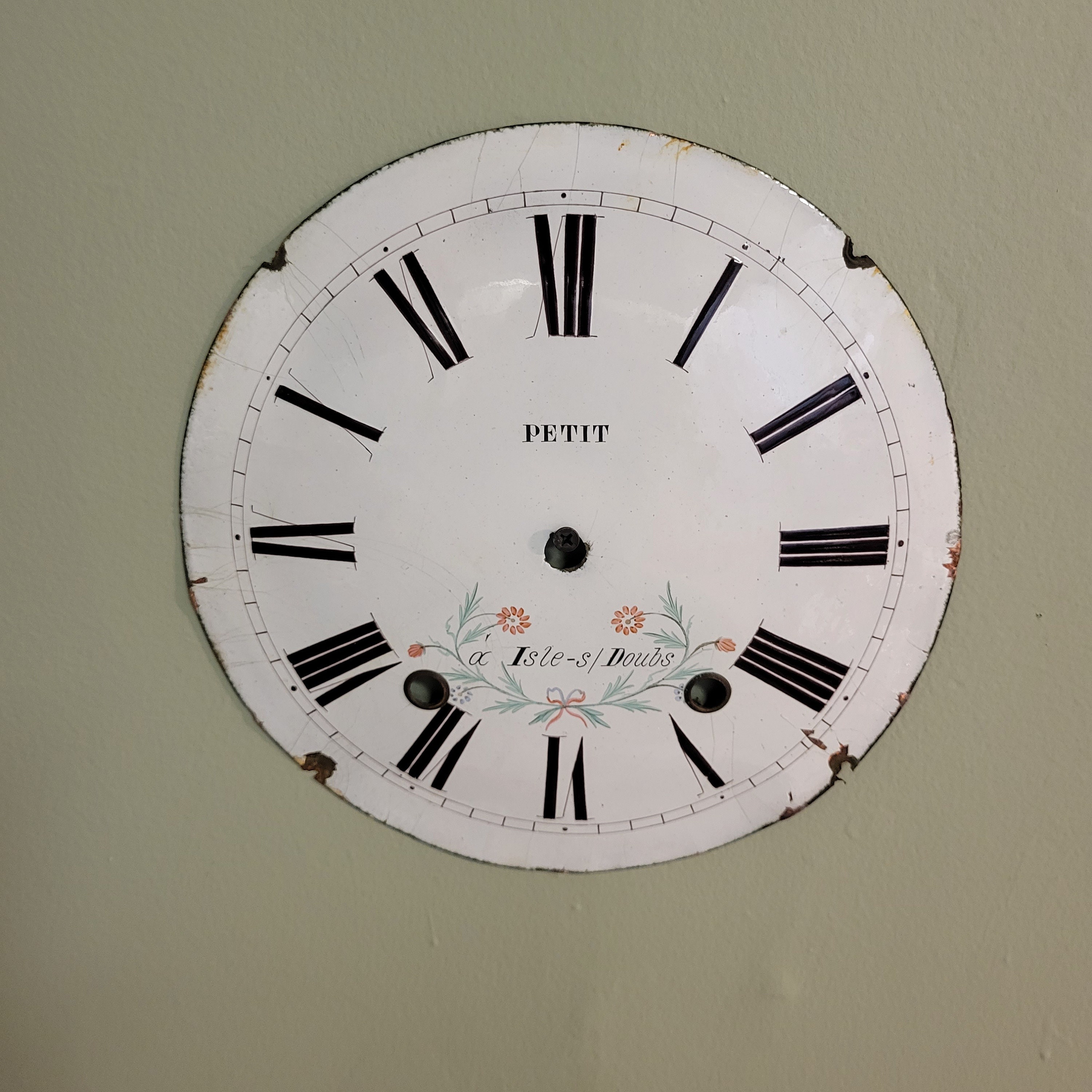 Antique French Enameled Clock Face, Longcase Clock Face, French Clock ...