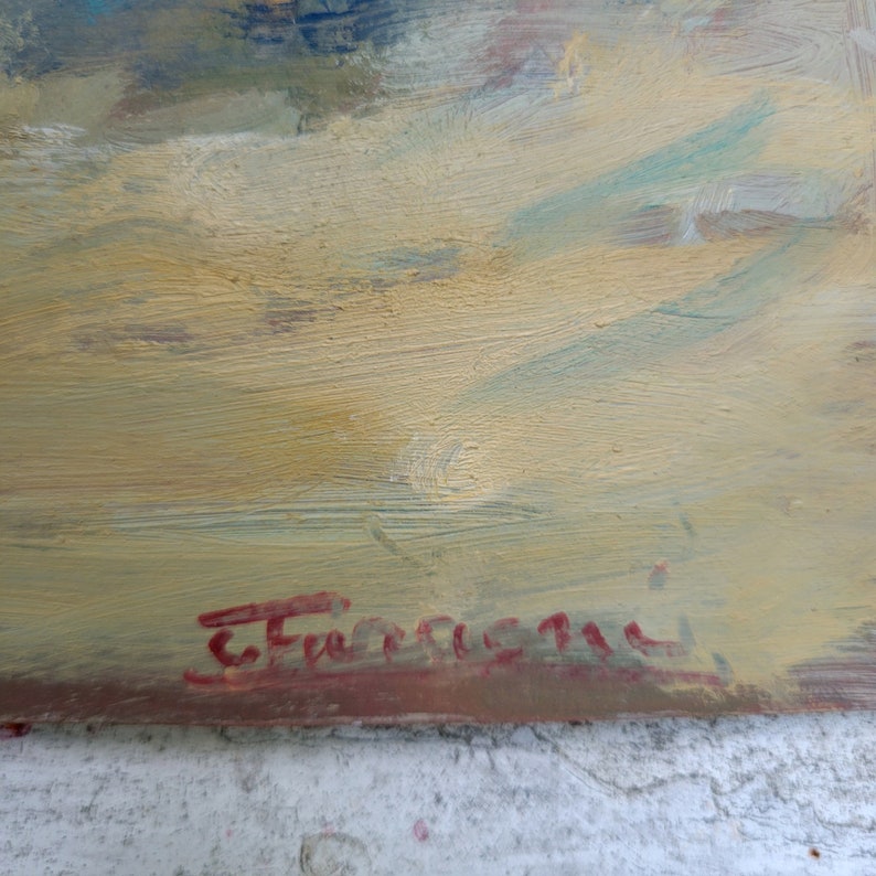 French Oil on Artists Board, Oil on Board, Farmscape, Impressionism ...