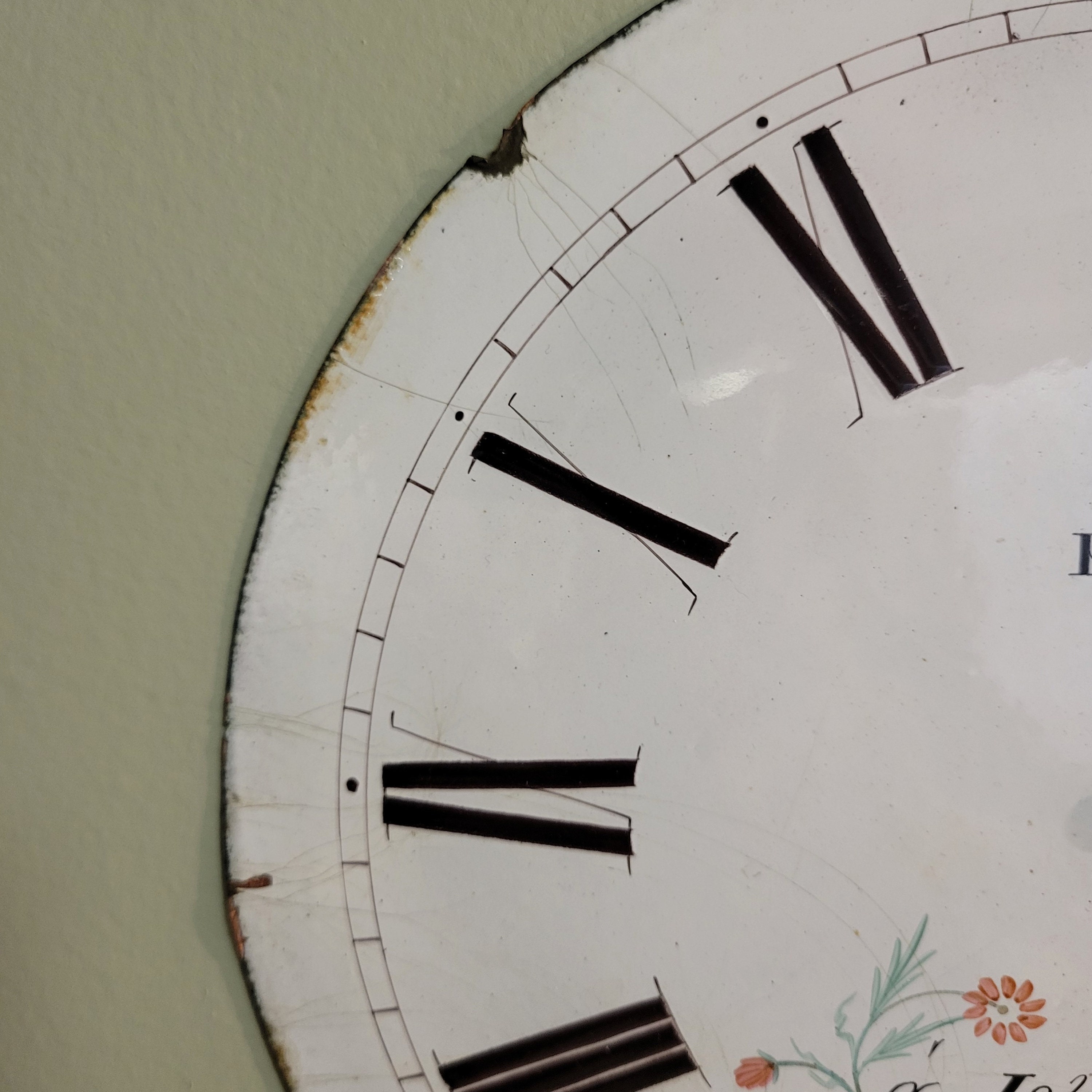 Antique French Enameled Clock Face, Longcase Clock Face, French Clock ...