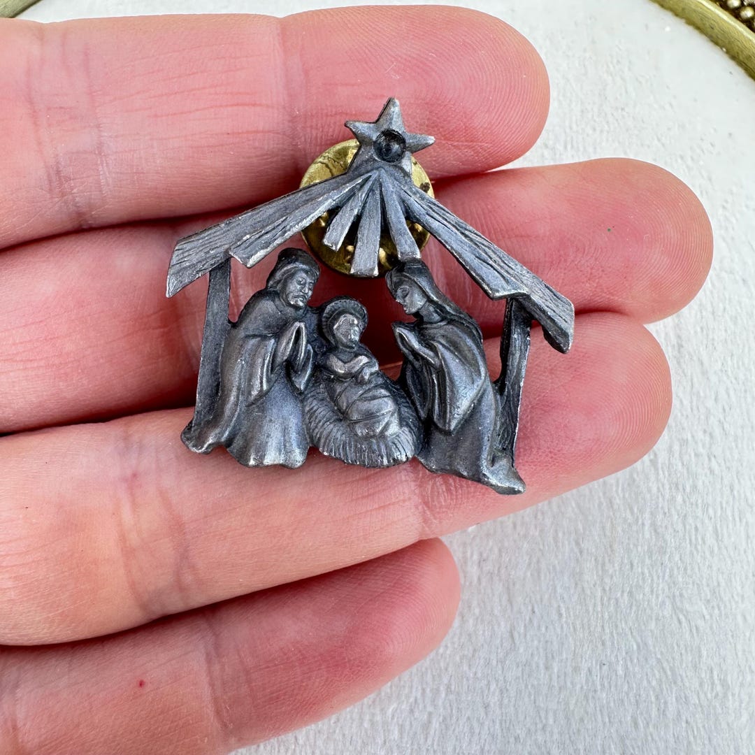 Vintage Jewelry Religious Nativity Christmas Silver Tone Brooch Pin - Etsy