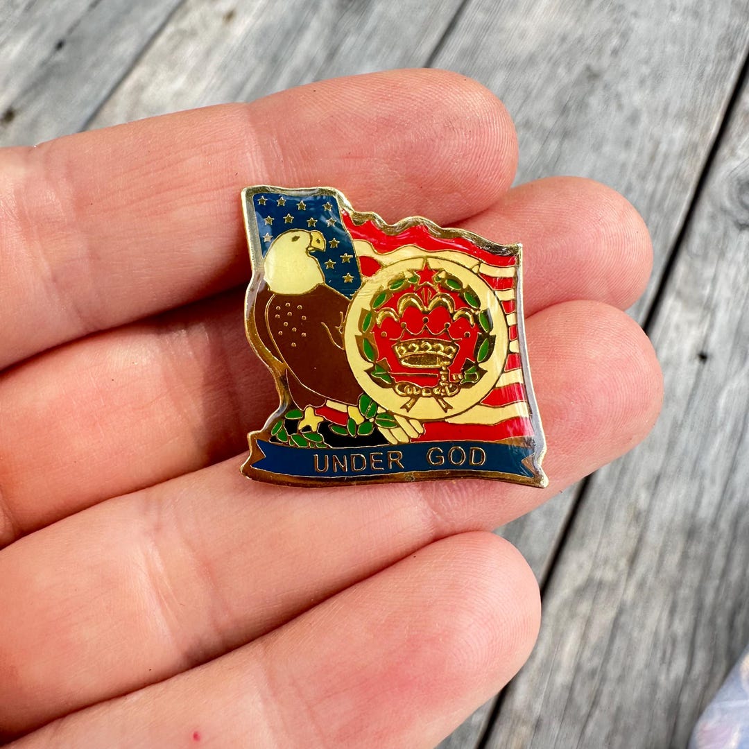 Vintage Amaranth One Nation Under God Pin Bald Eagle Pin - Etsy