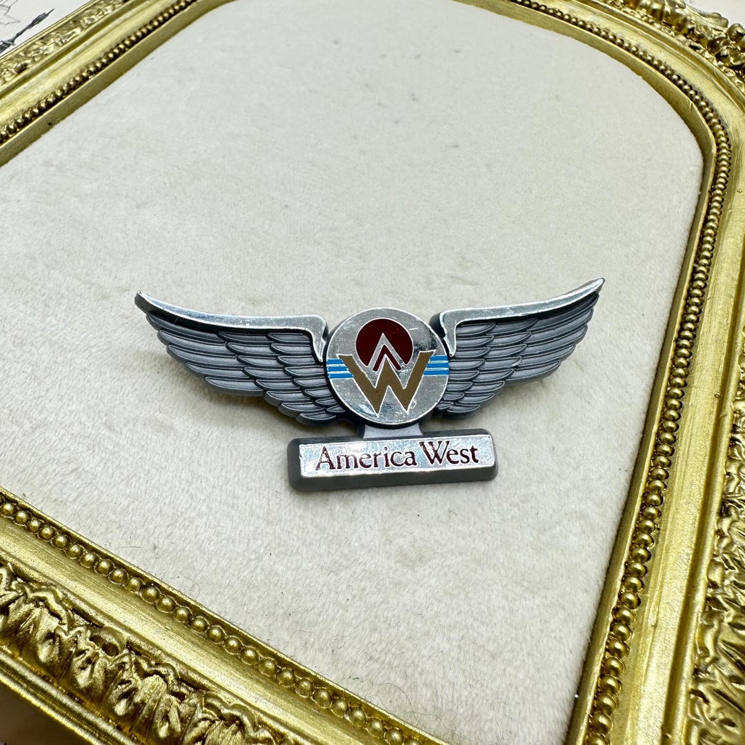 Vintage America West Airline Pilot Wings Pin Brooch - Etsy