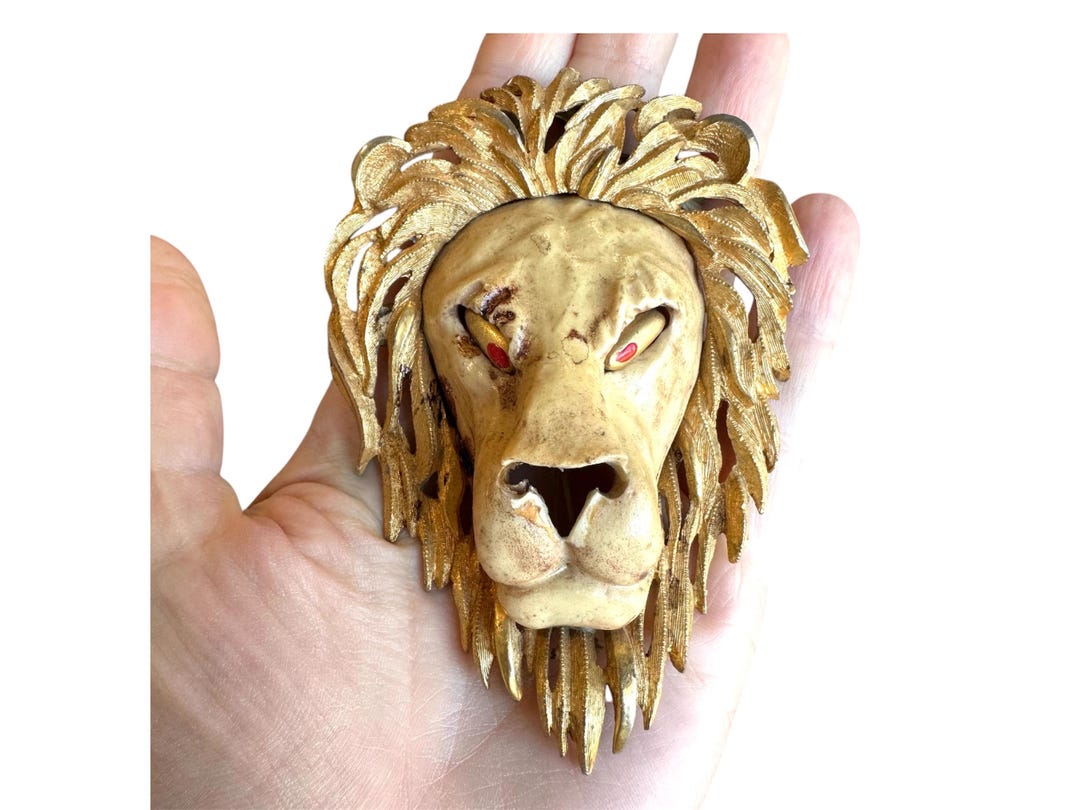 Luca Razza Large Lion Head Pendant Rare Unique - Etsy