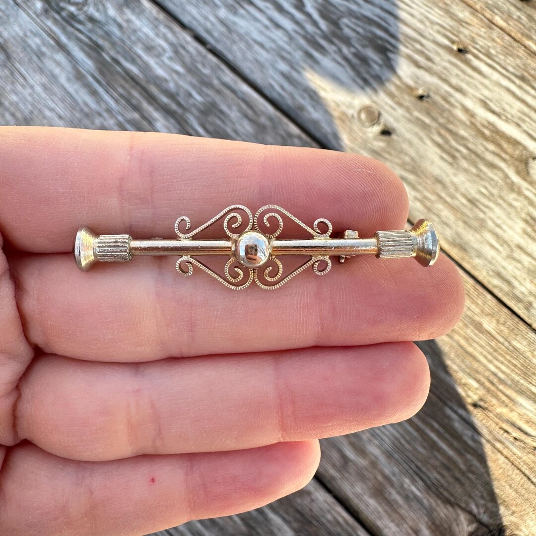 Vintage Jewelry Gold Tone Baton Brooch Bar Pin - Etsy
