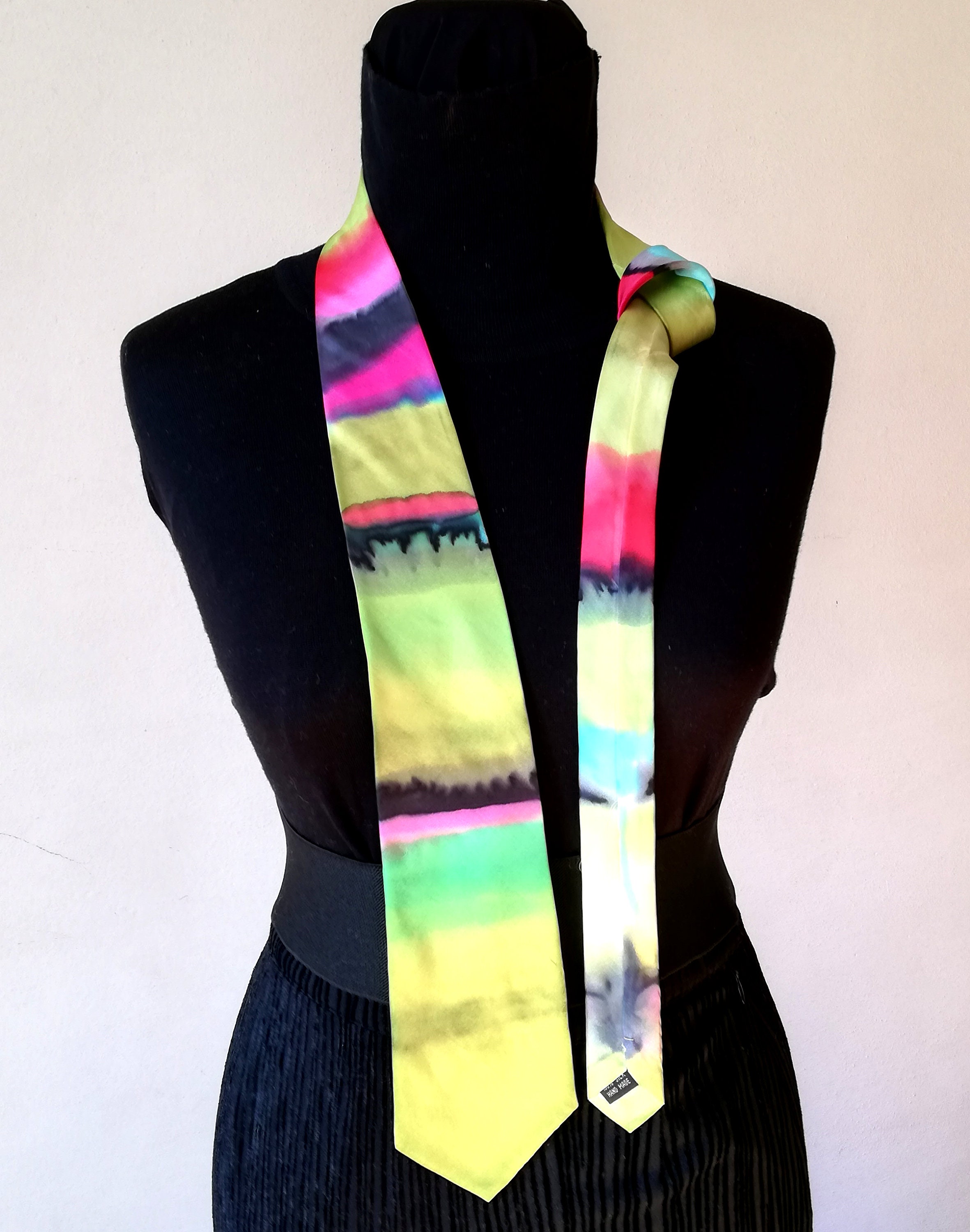 Hand-painted Tie With Brushstrokes of Various Colors. Created for Those ...
