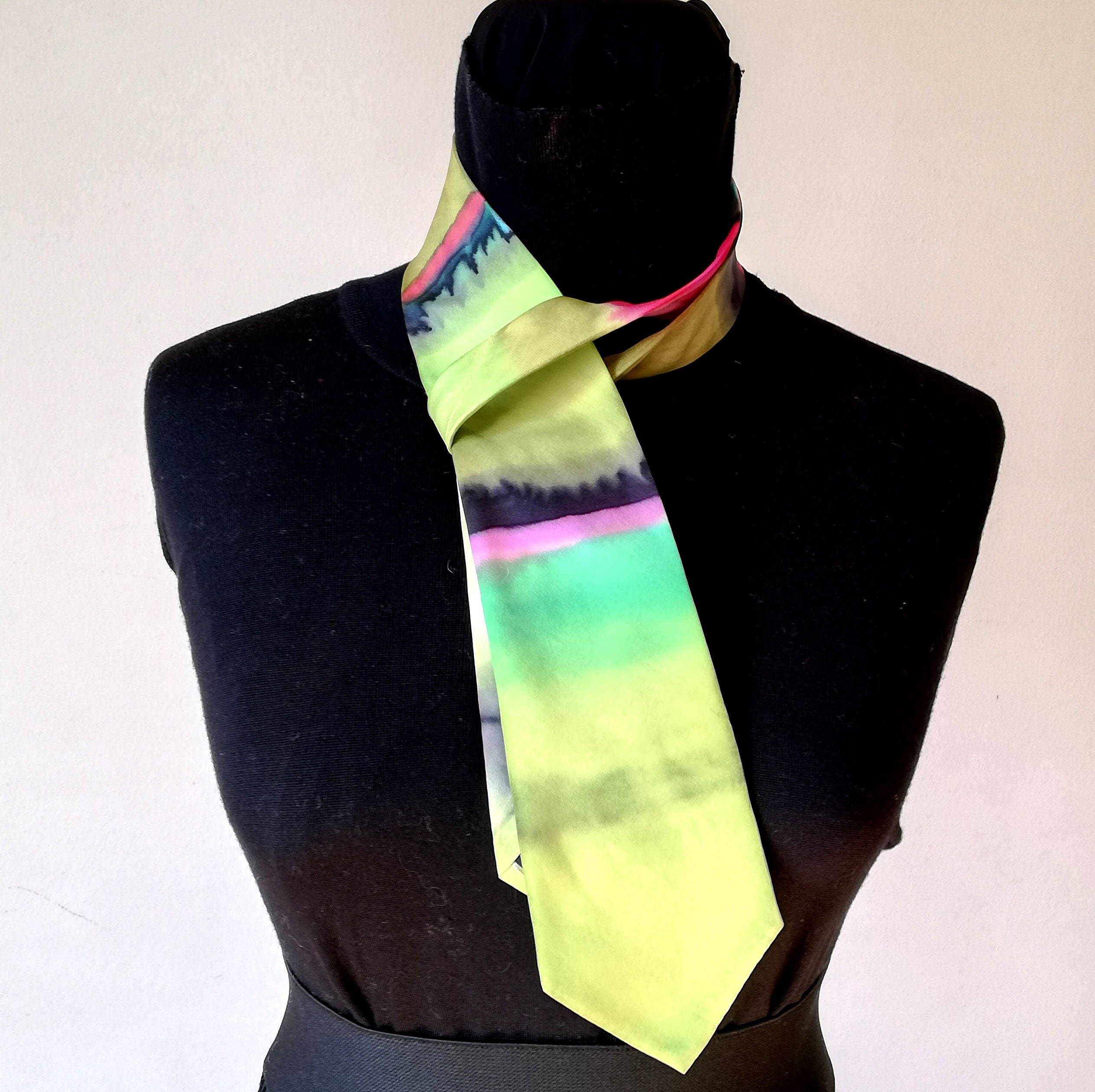 Hand-painted Tie With Brushstrokes of Various Colors. Created for Those ...