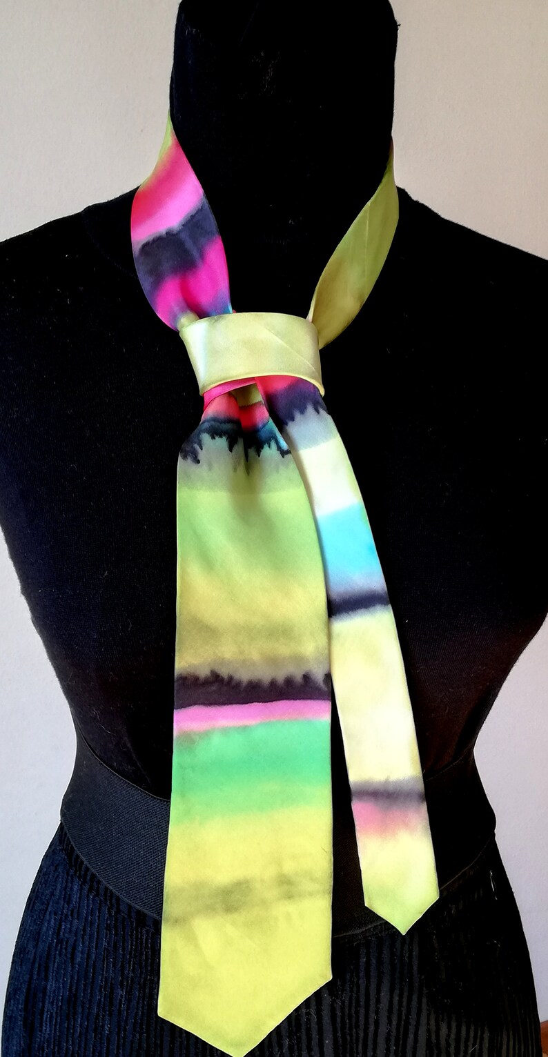 Hand-painted Tie With Brushstrokes of Various Colors. Created for Those ...