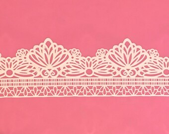 2x Cake Border Sugar Lace Cake Lace Edible Sugar Lace Sugar - Etsy