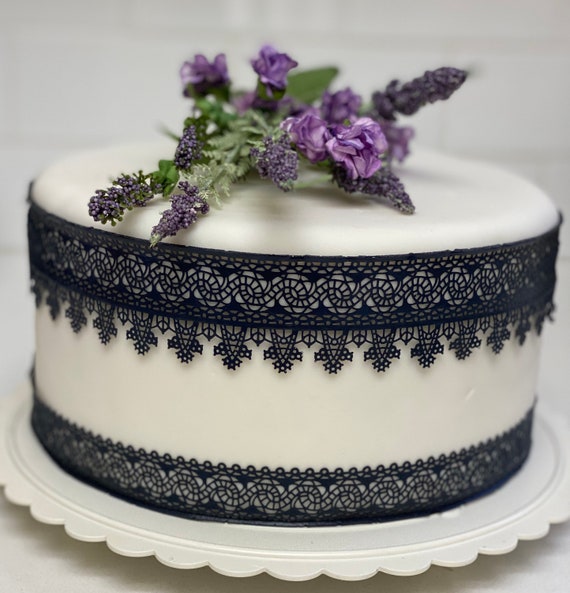 2 Edible Lace Sugar Lace Cake Lace Cake Border | Etsy